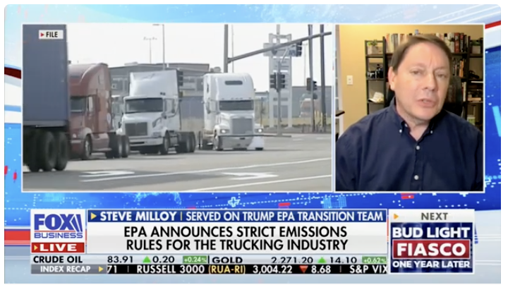 Fox Business News: Milloy talks Biden’s electric truck rule with Dagen ...